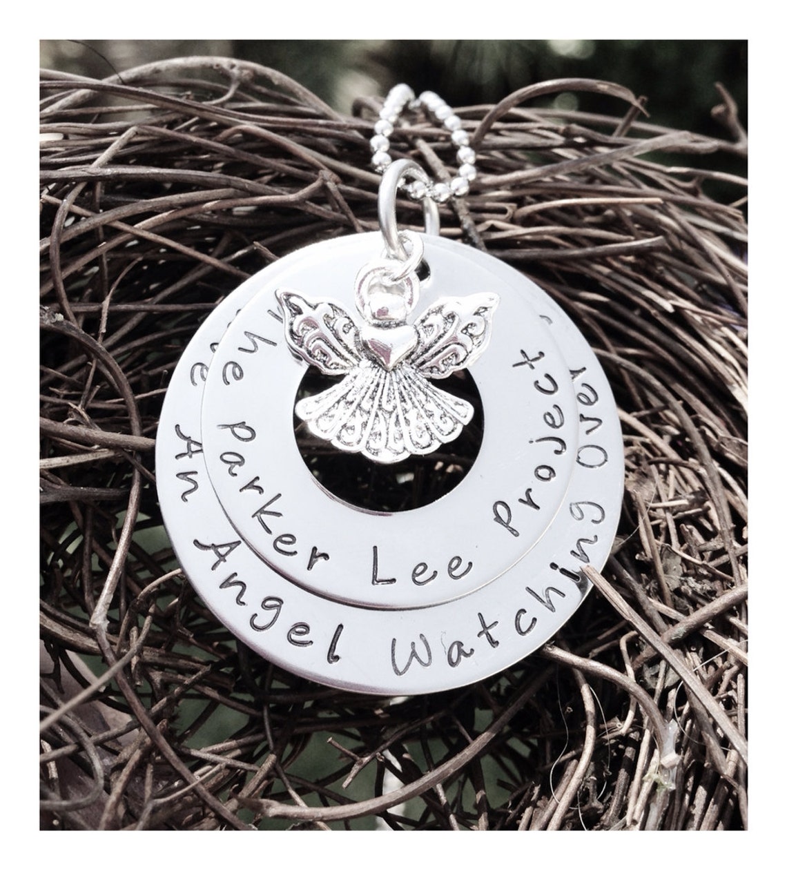 Personalized Hand Stamped Angel Necklace - Etsy
