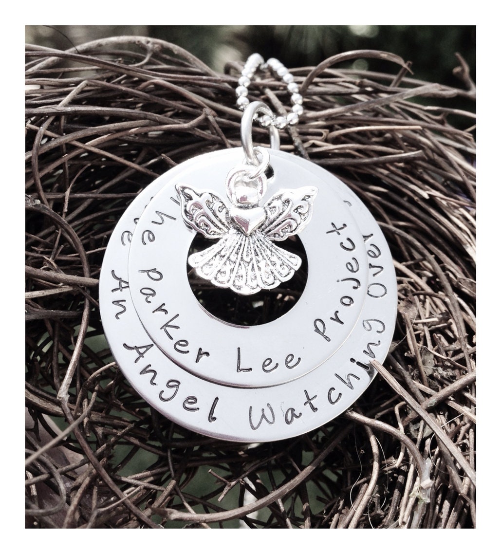 Personalized Hand Stamped Angel Necklace | Etsy