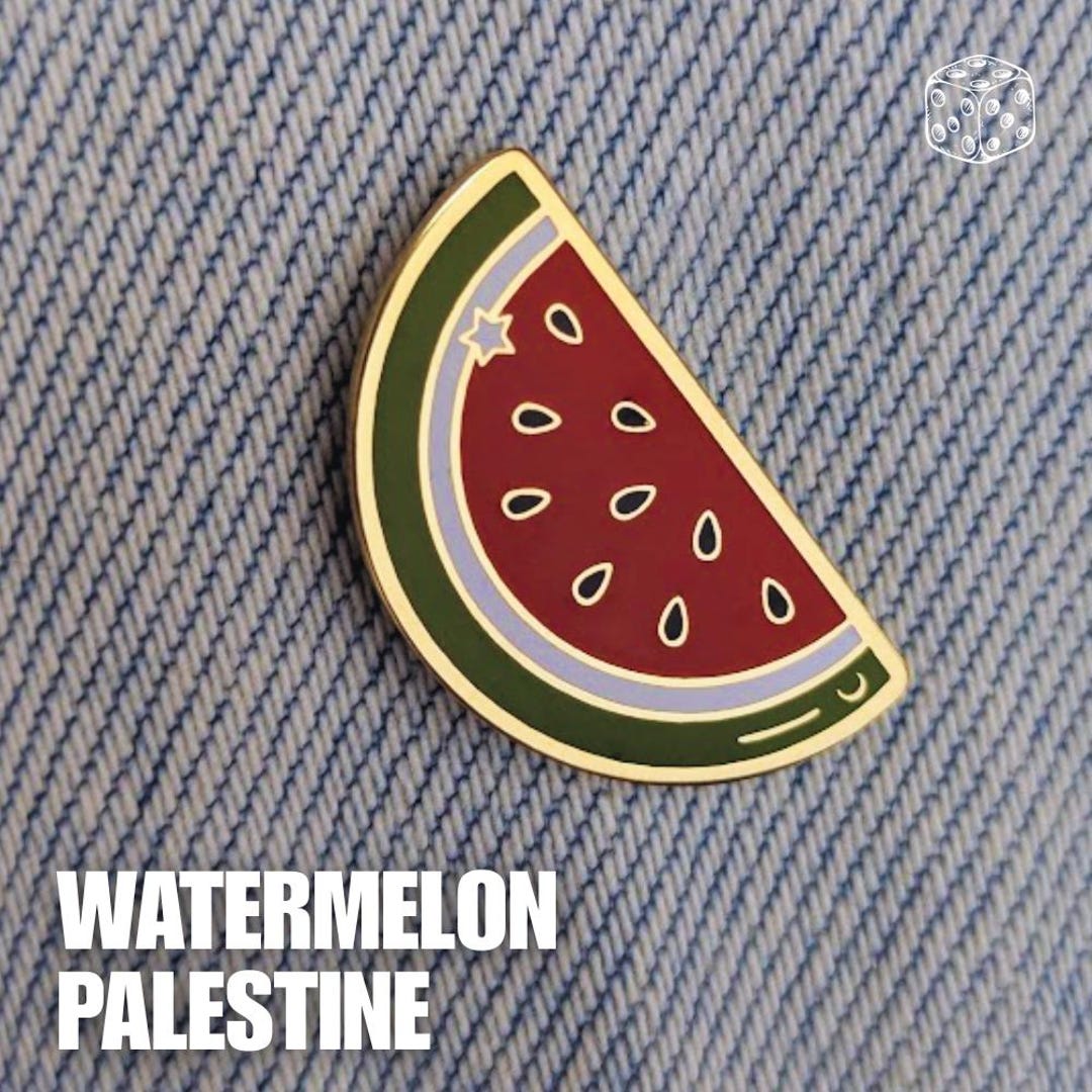 Palestine Watermelon Enamel Pin: Gold-plated Brass, Falasteen Flag - Etsy