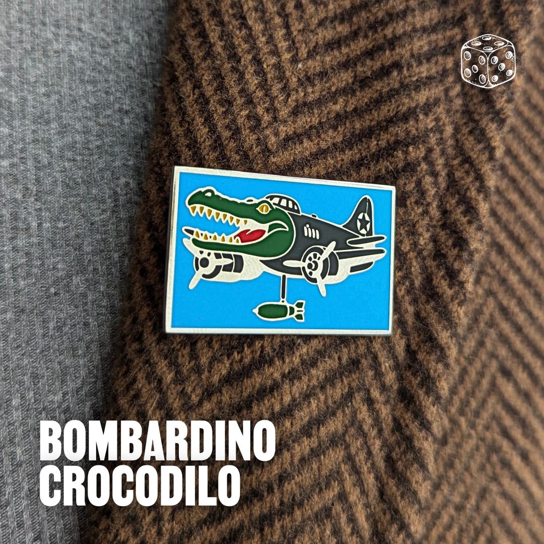 Bombardiro Crocodilo Enamel Pin – Italian Brainrot Meme | Ai-generated ...