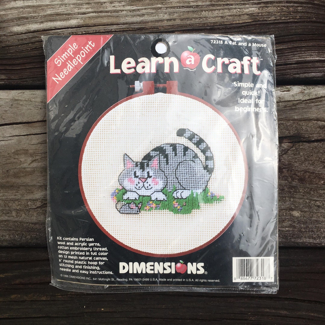Dimensions, A Cat and a Mouse Craft Kit 72318, Simple Needlepoint - Etsy