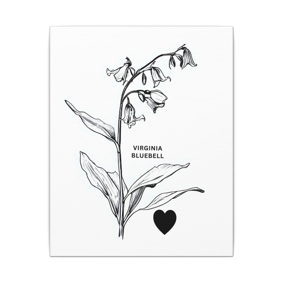 Virginia Bluebell Floral Canvas Print, Botanical Wall Art - Etsy
