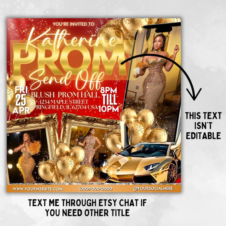 Prom Send off Flyer, DIY Prom Queen Flyer, Prom Send off Event, Prom ...