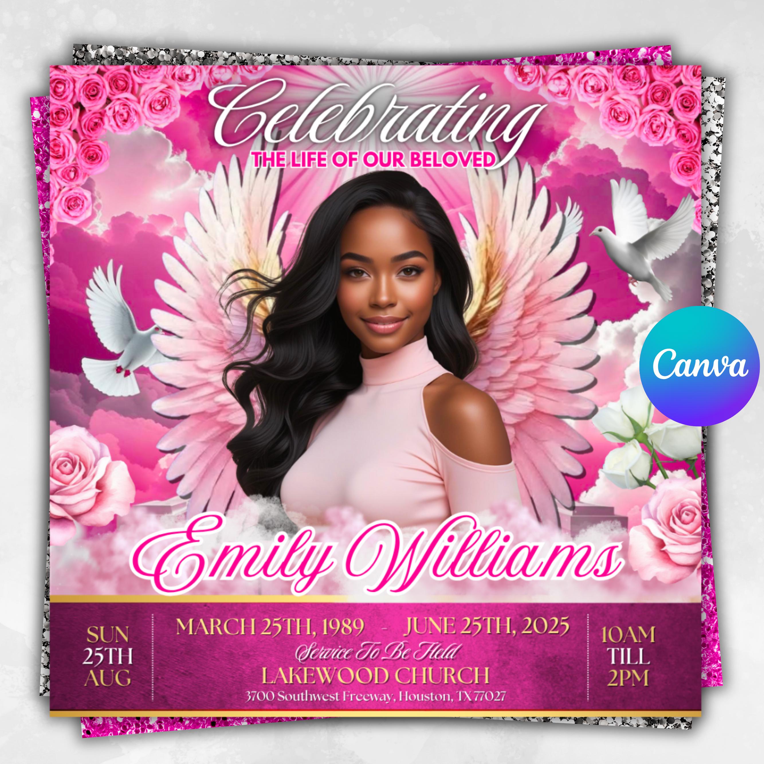 Memorial Funeral Announcement Flyer | Women Memorial Flyer | Funeral ...
