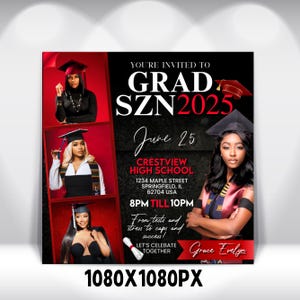 Graduate Flyer, Graduation Party Flyer, Graduation Invitation, College ...