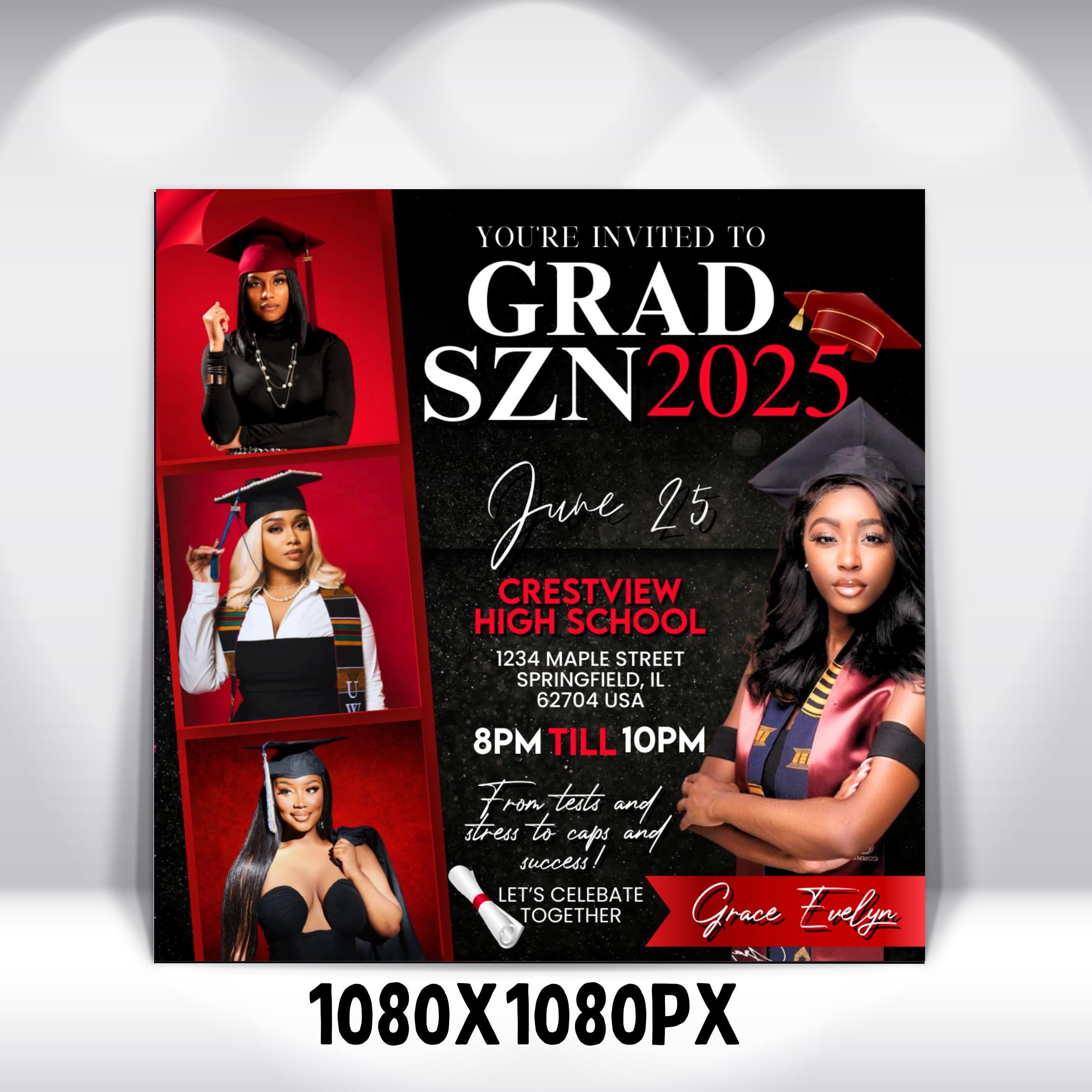 Graduate Flyer, Graduation Party Flyer, Graduation Invitation, College ...