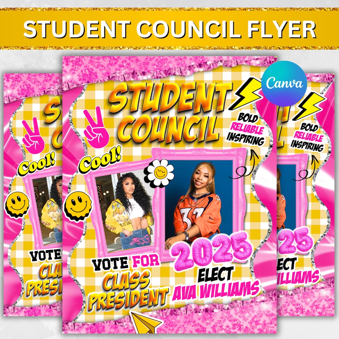 Student Council Campaign Flyer Template: Editable School Election ...