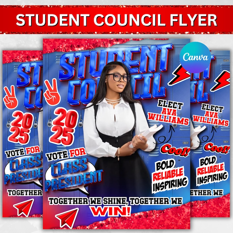 Editable Student Council Campaign Flyer: School Election Poster (canva ...