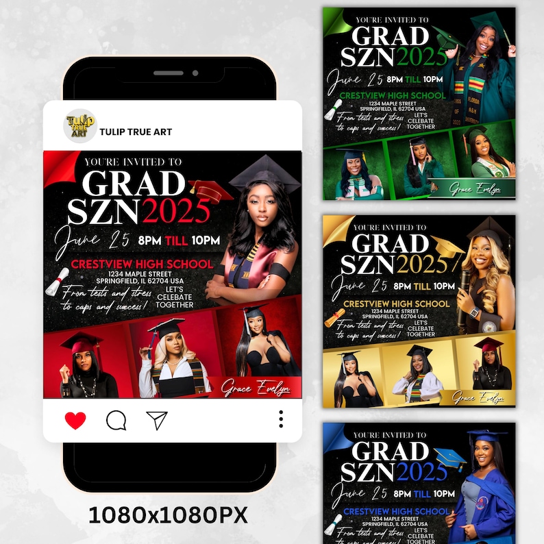 Graduate Flyer, Graduation Party Flyer, Graduation Invitation, College ...