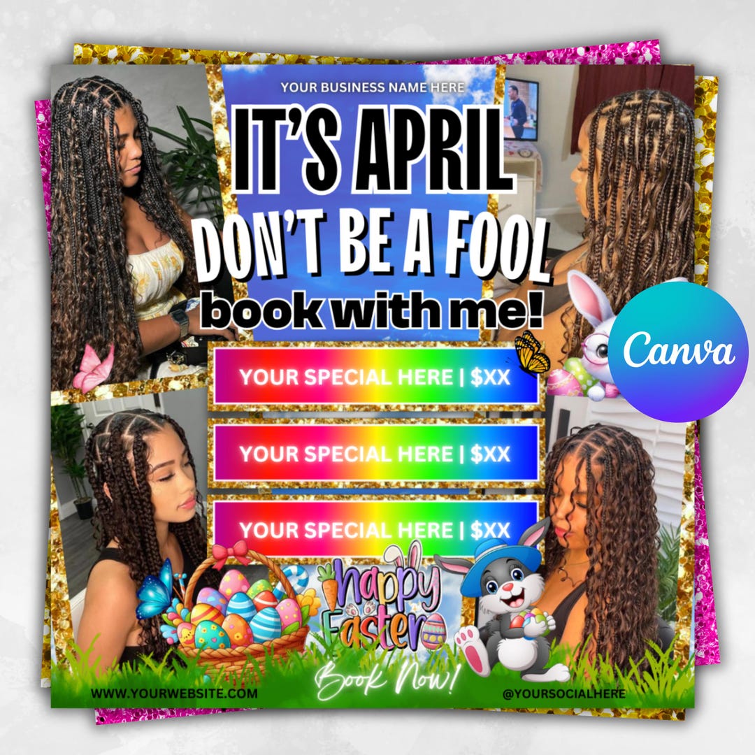 April Booking Flyer DIY Template, Customizable April Flyer, DIY Canva ...