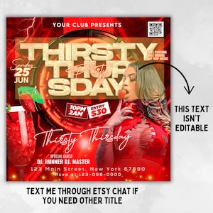 Thirsty Thursday Party Flyer, Thursdays Party Flyer, Thursday Nightclub Flyer, Club Party Flyer ...