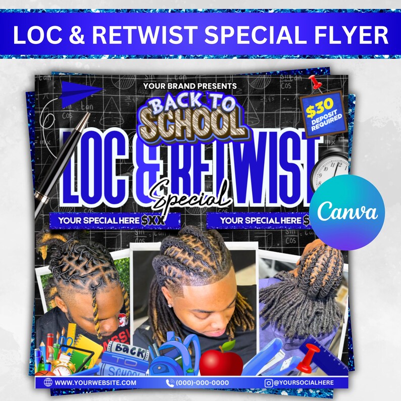 Locs Specials Flyer Template: Hair Stylist Marketing (canva Editable ...