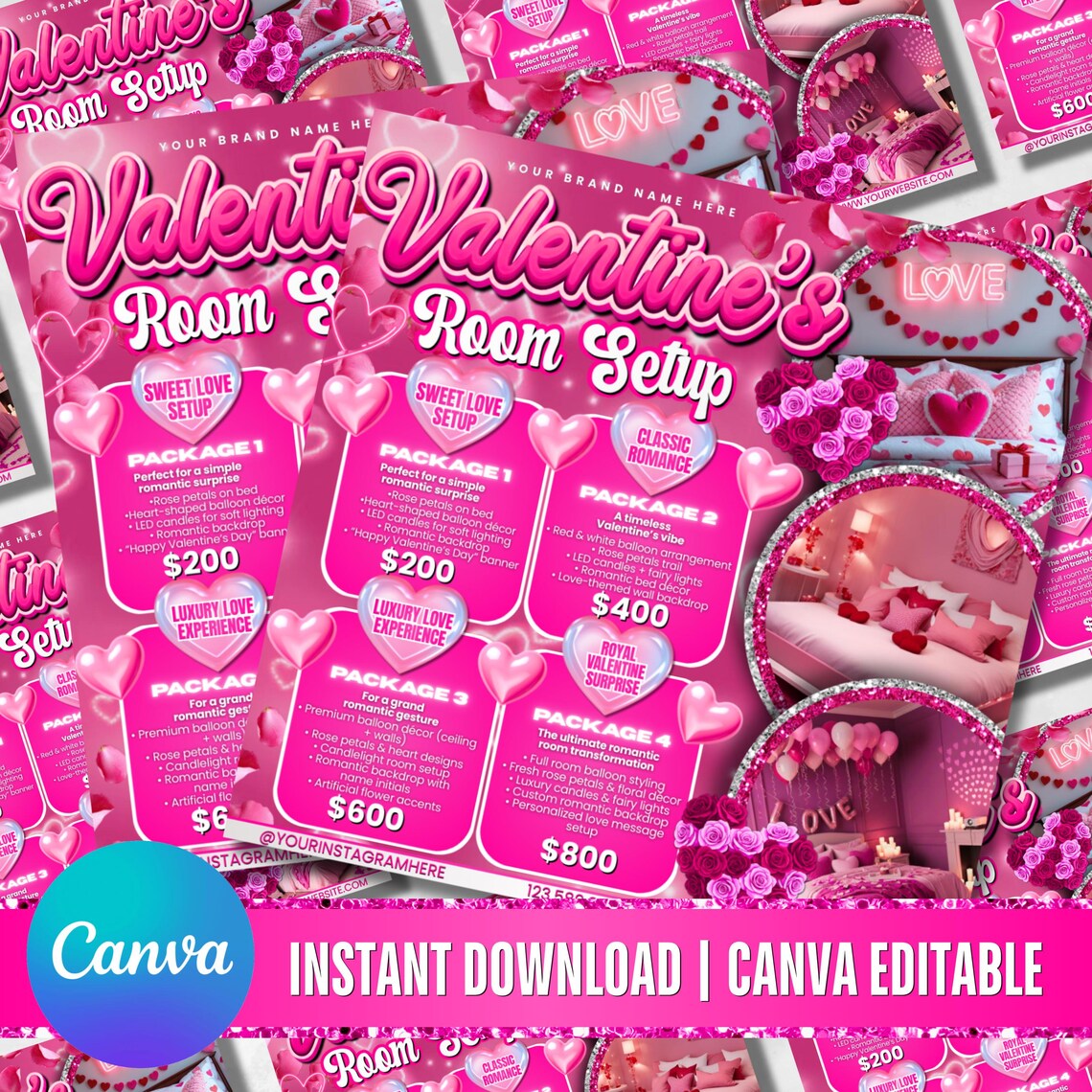 Room Setup Valentines Booking Flyer, Valentine Room Setup Flyer ...