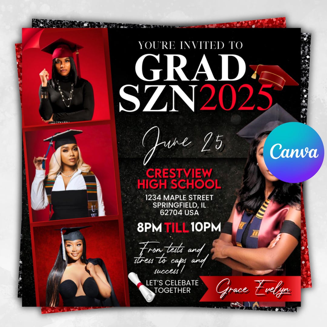 Graduate Flyer, Graduation Party Flyer, Graduation Invitation, College ...