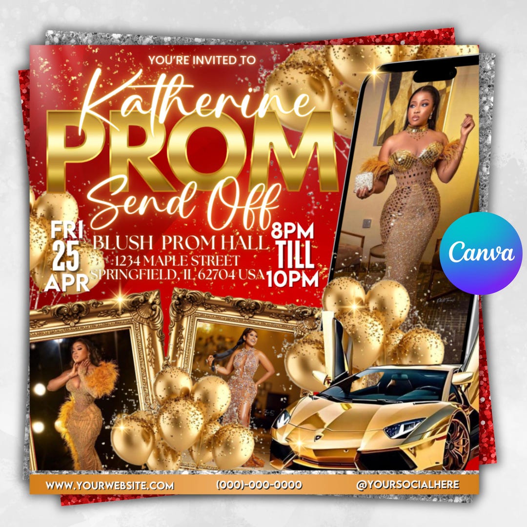 Prom Send off Flyer, DIY Prom Queen Flyer, Prom Send off Event, Prom ...