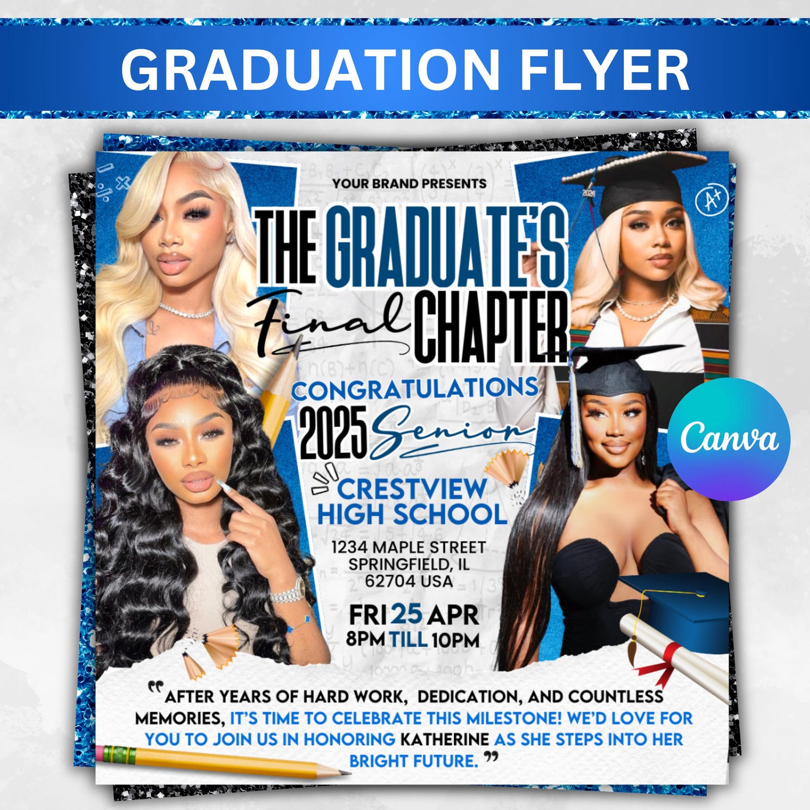 Graduate Flyer, Graduation Party Flyer, Graduation Invitation, College ...