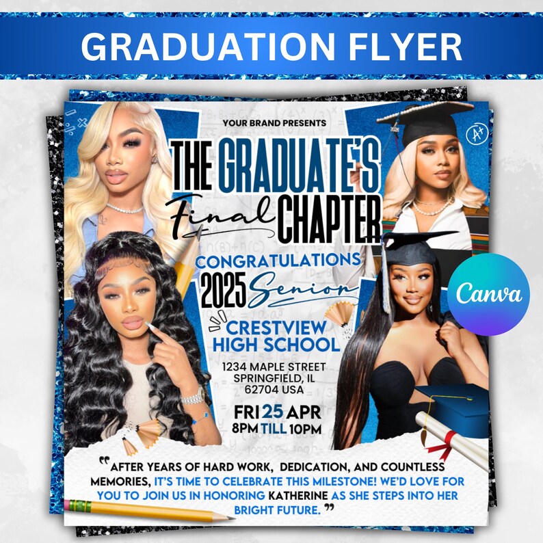 Graduate Flyer, Graduation Party Flyer, Graduation Invitation, College ...