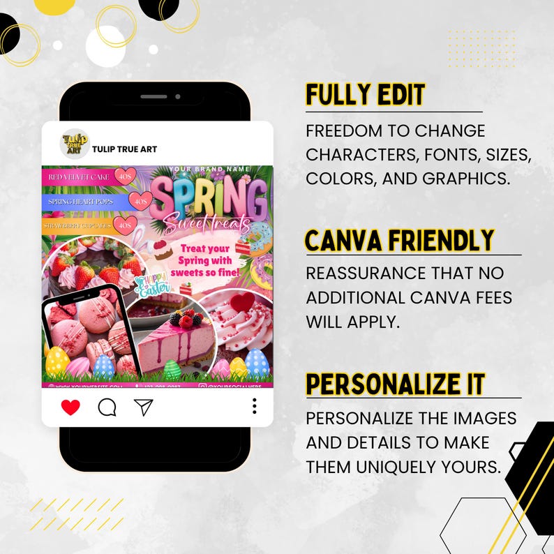 Spring Sweet Treats Flyer, Bakery Flyer, Spring Bake Sale Flyer, Spring ...