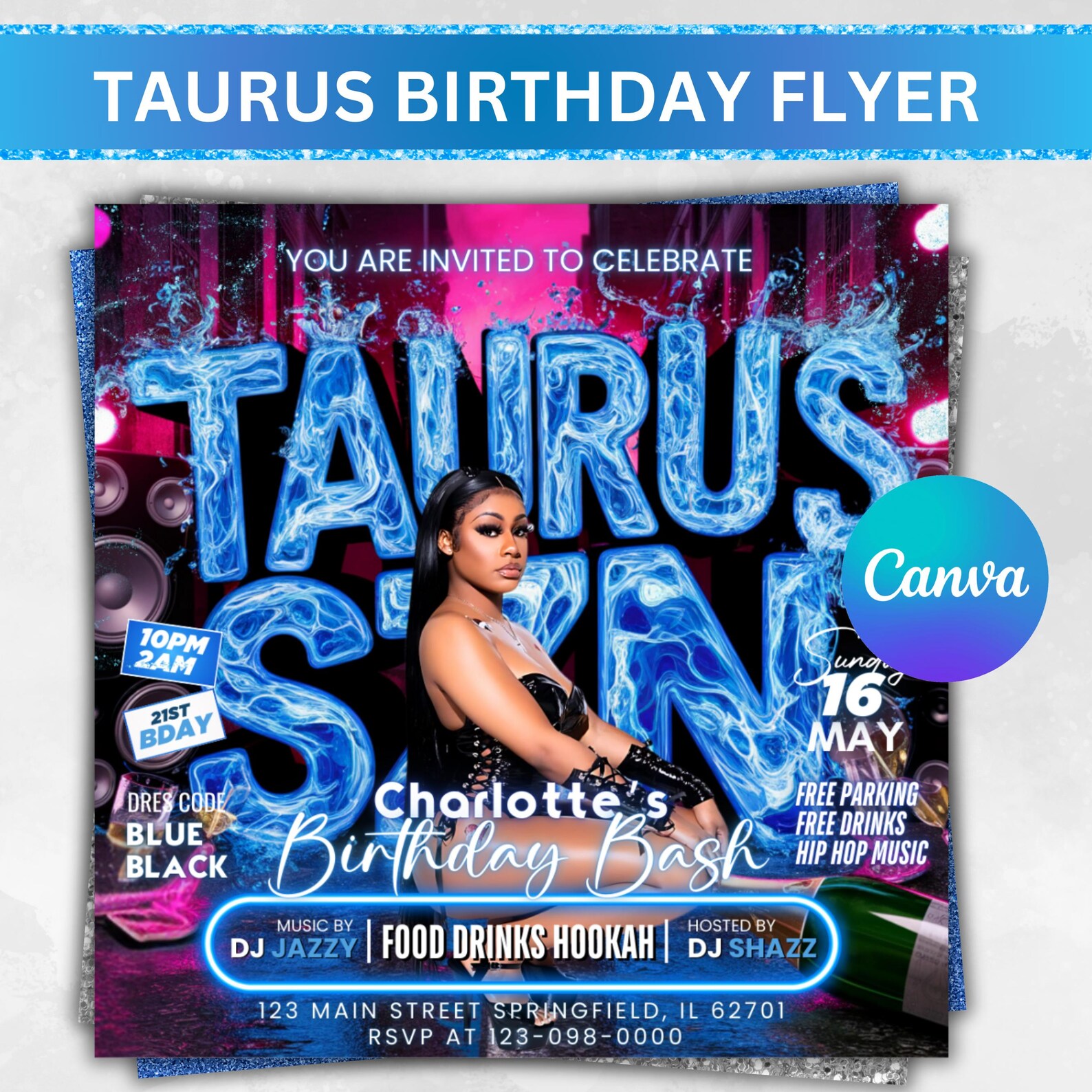 Taurus Season Party Flyer, Birthday Szn Flyer, Taurus Invitation Flyer ...