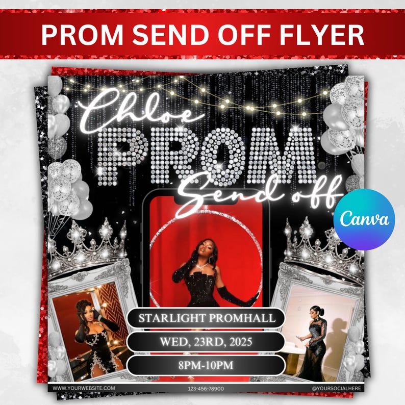 Prom Send off Flyer, DIY Prom Queen Flyer, Prom Send off Event, Prom ...