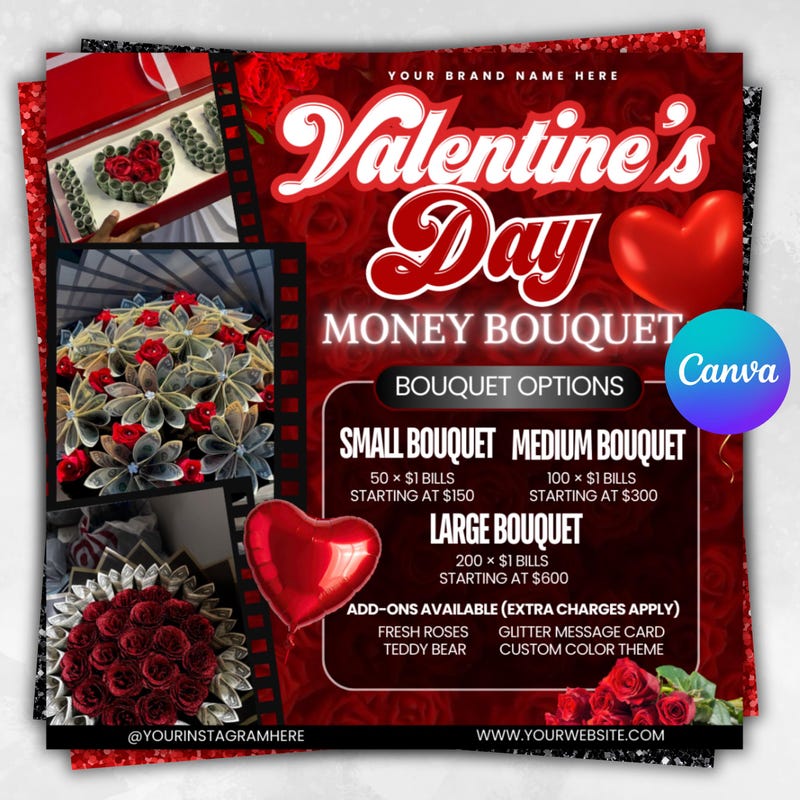 Template Flyer Bouquet - Etsy