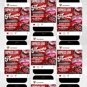 Valentine’s Day Flower Sale Flyer Template, Flower Bouquet Bookings ...