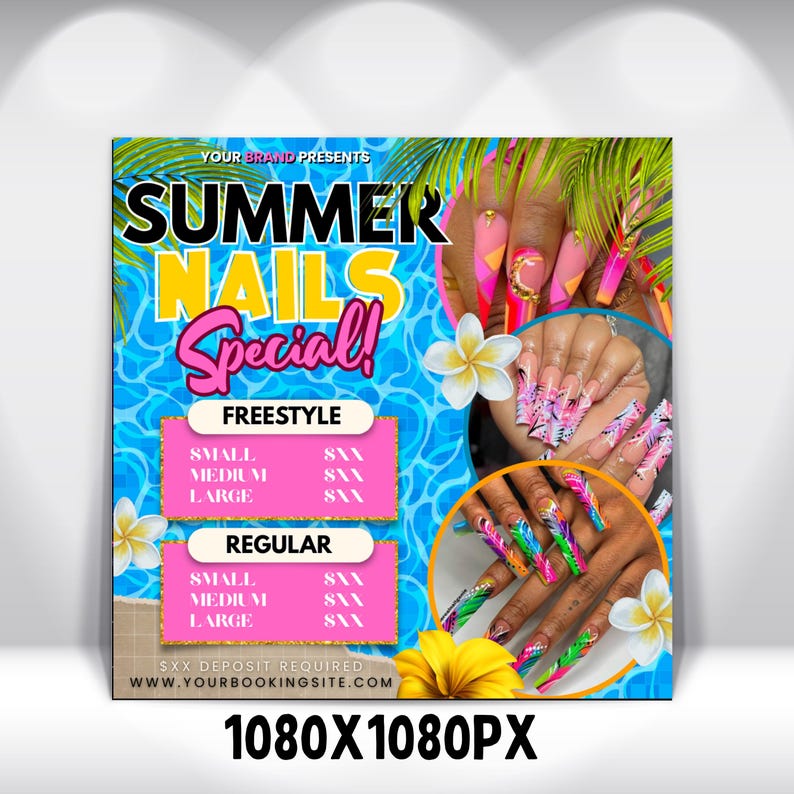 Summer Nail Special Flyer, Nail Deal Flyer, Nail Tech Sale Flyer, Nail ...