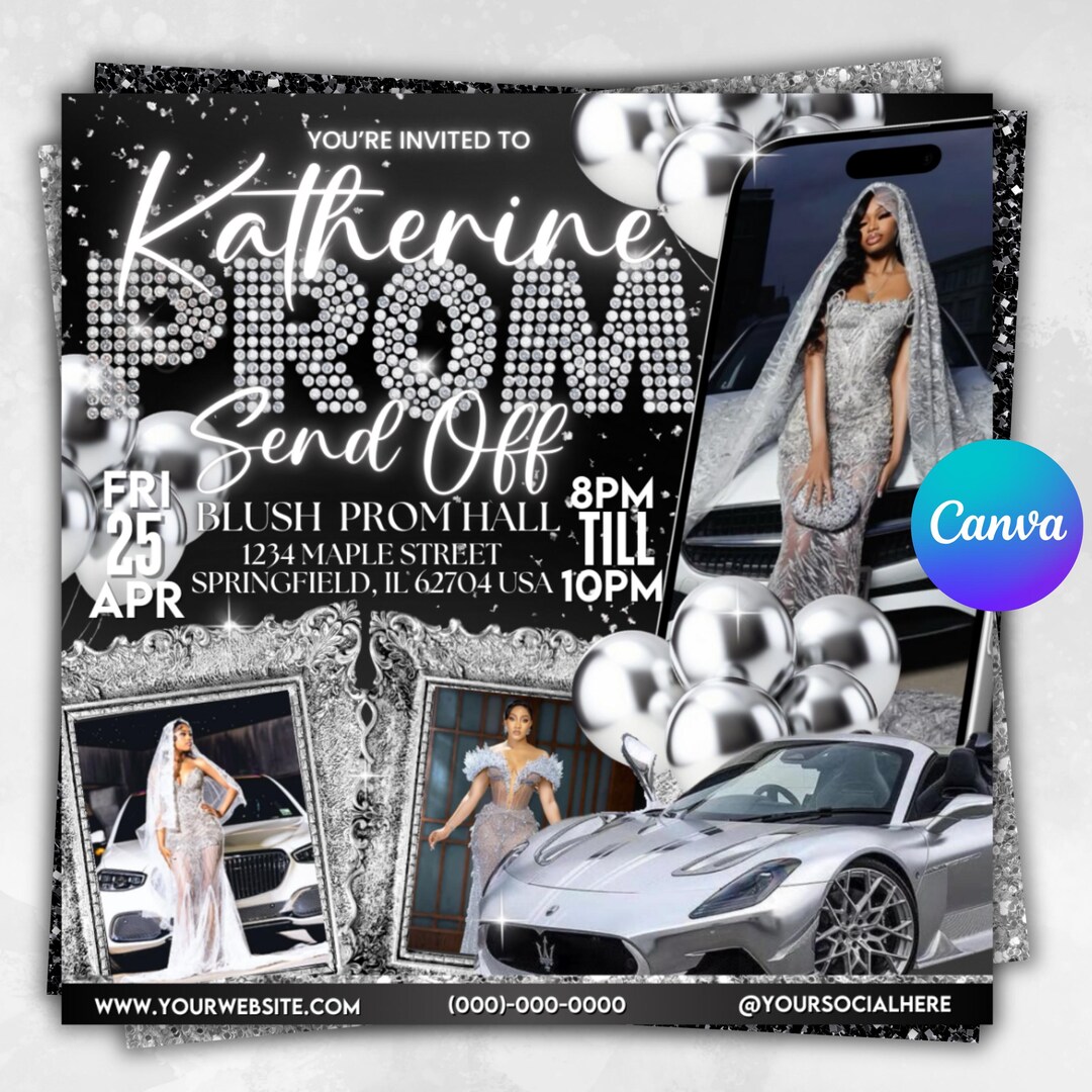 Prom Send off Flyer, DIY Prom Flyer, Prom Canva Template, Prom Send Off ...