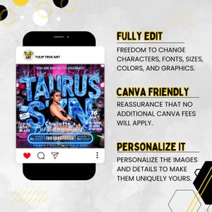 Taurus Season Party Flyer, Birthday Szn Flyer, Taurus Invitation Flyer ...