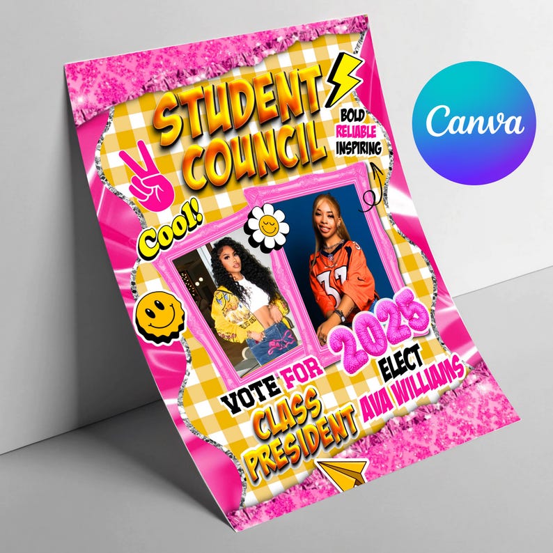 Student Council Campaign Flyer Template: Editable School Election ...