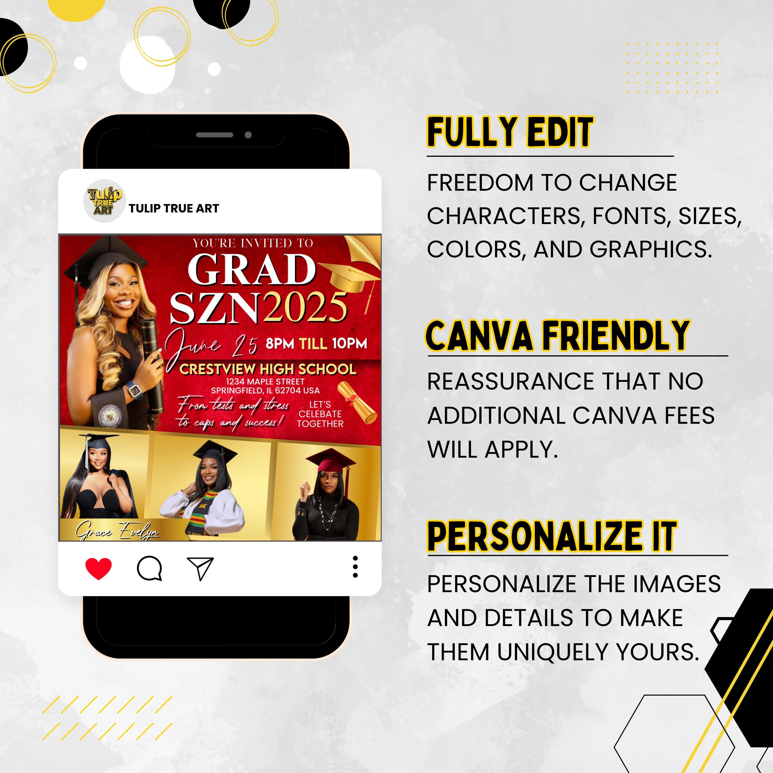 Graduate Flyer, Graduation Party Flyer, Graduation Invitation, College ...