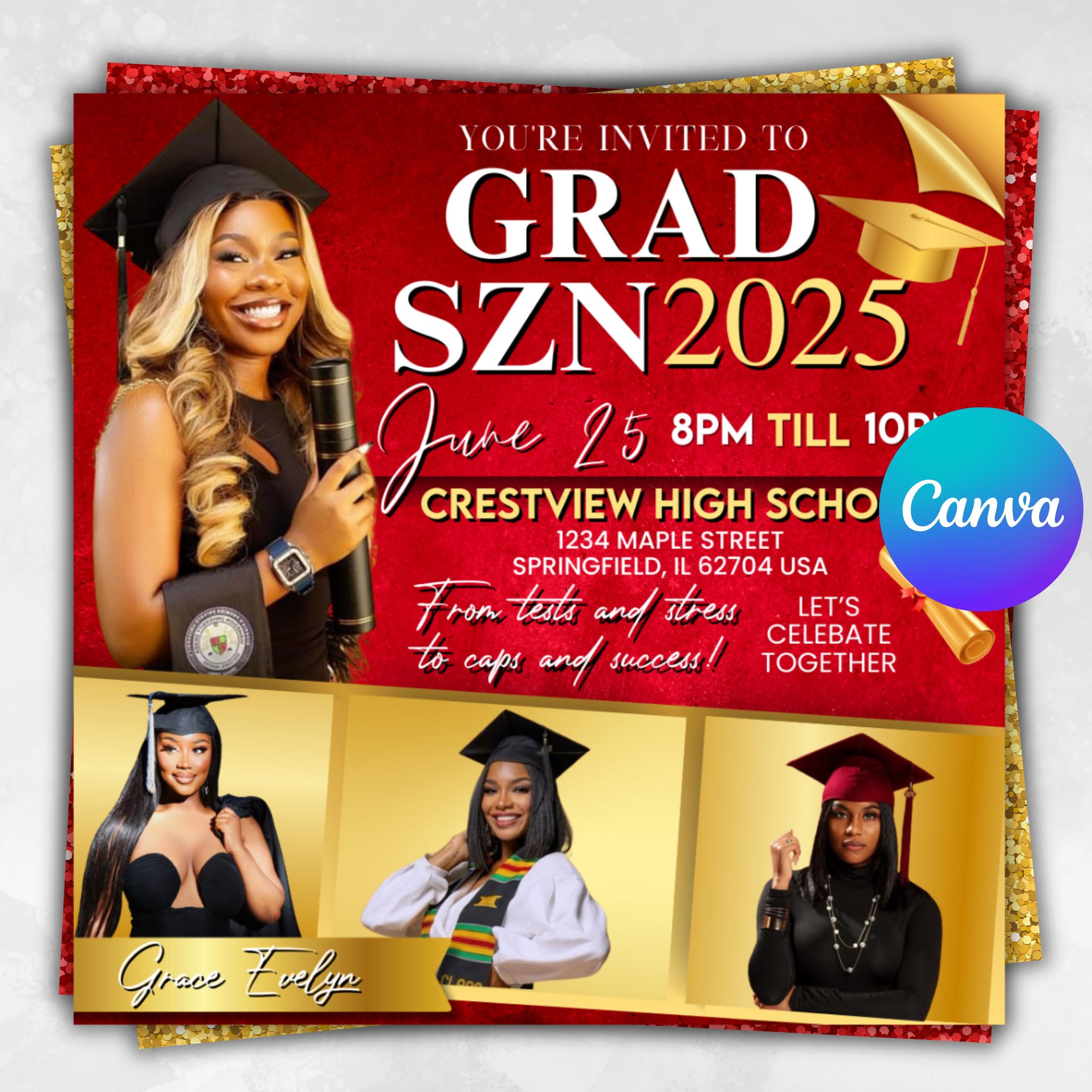 Graduate Flyer, Graduation Party Flyer, Graduation Invitation, College ...