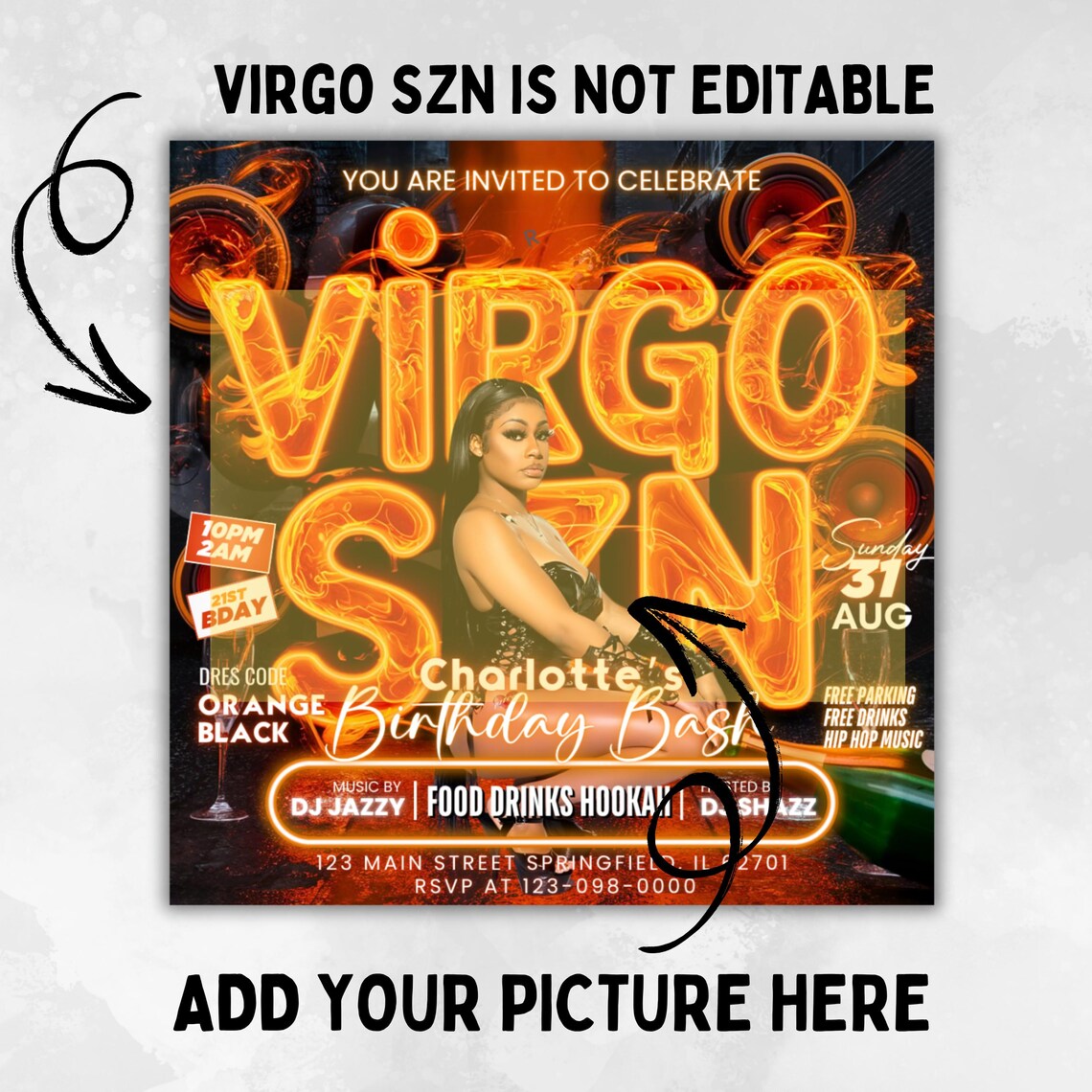 Virgo Birthday Flyer, Birthday Girl, Happy Birthday Flyer, Virgo Season ...
