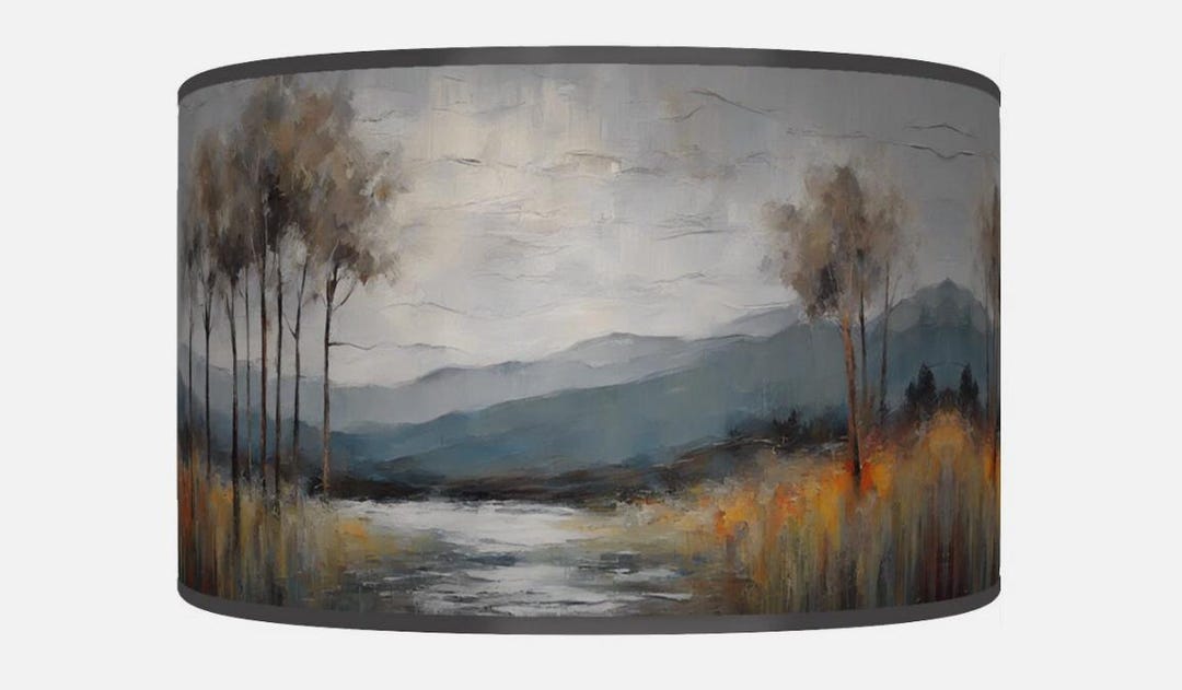 Handmade Nature Scenery Lampshade: Loch, Trees, Hills - Etsy UK