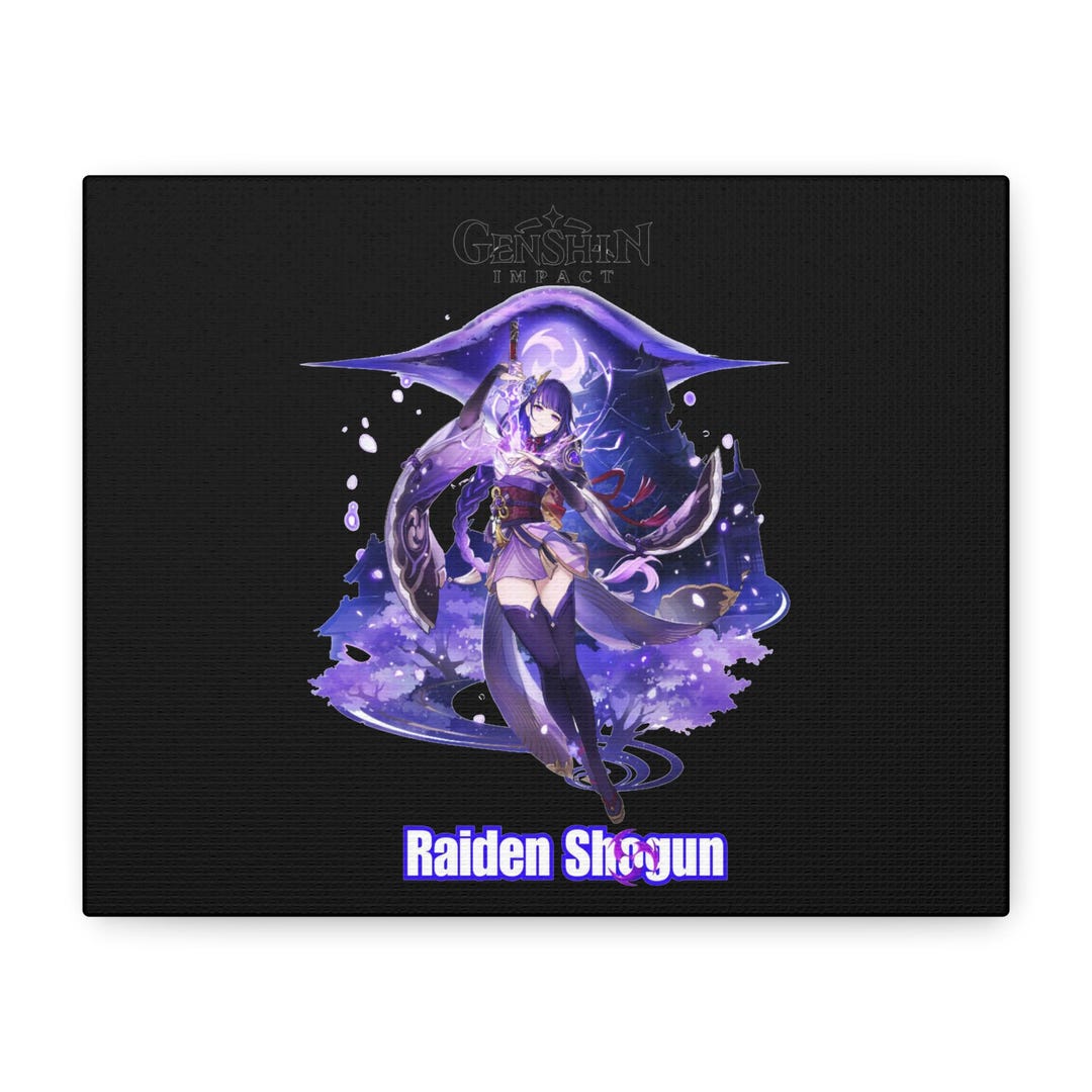Genshin Impact Raiden Shogun Artwork Canvas, Perfect for Gamers, Gift ...