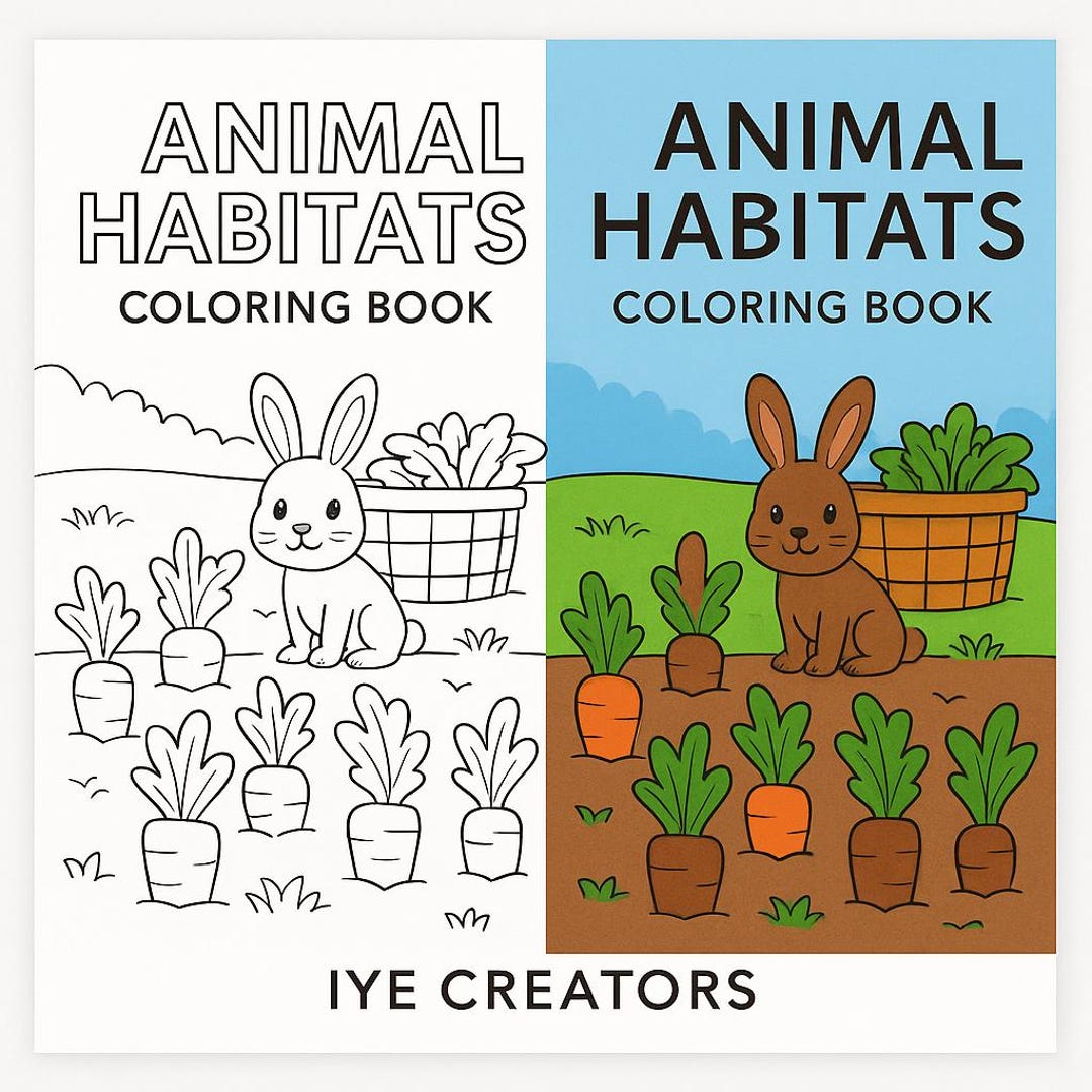 Animal Habitats Coloring Book for Kids – Fun Nature-themed Activity ...