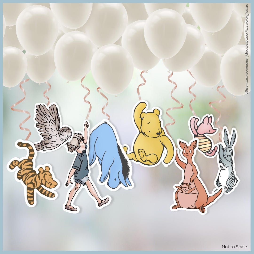 Classic Winnie the Pooh Hanging Character Cutouts or Centerpiece ...