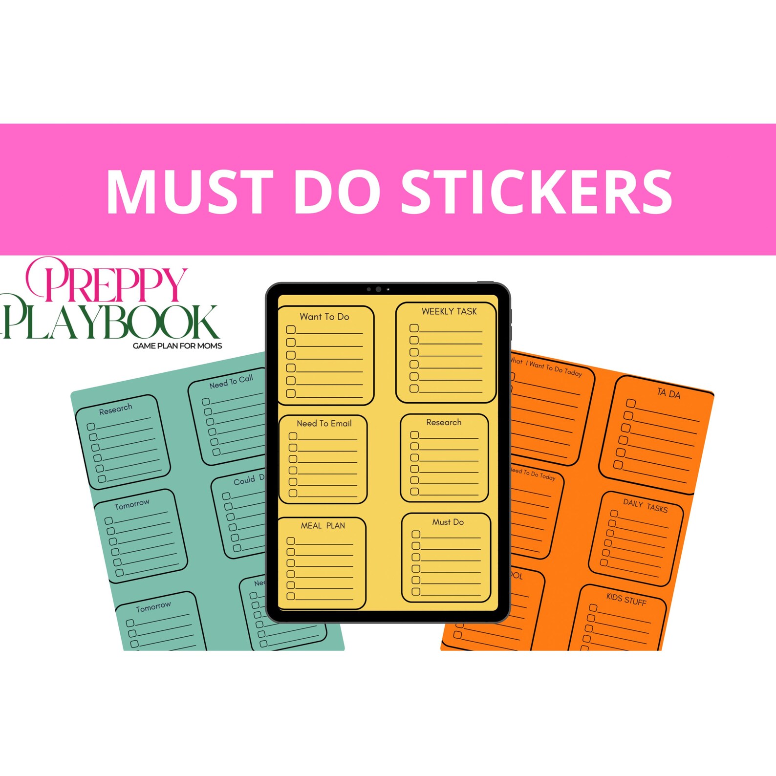 Brain Dump Sticky Notes | Must-do Lists for Digital Planning ...