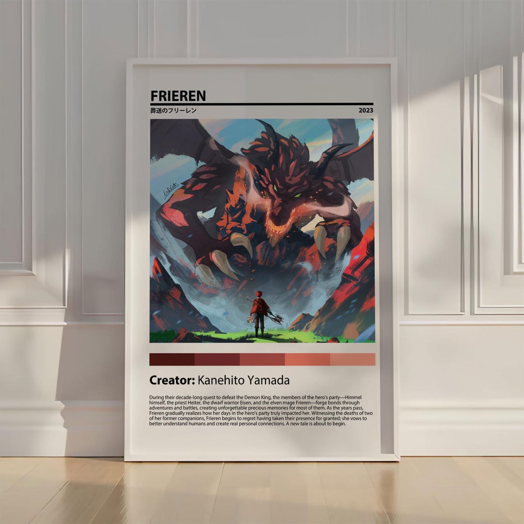 Frieren Anime Poster, Japanese Manga Wall Art Print, Aesthetic Room ...