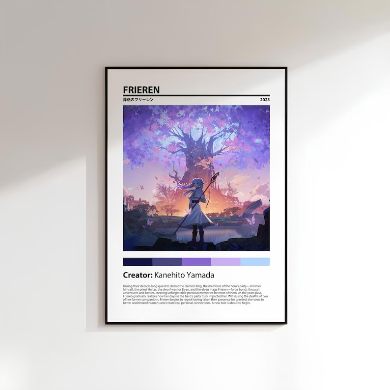 Frieren Anime Poster, Japanese Manga Wall Art Print, Aesthetic Room ...