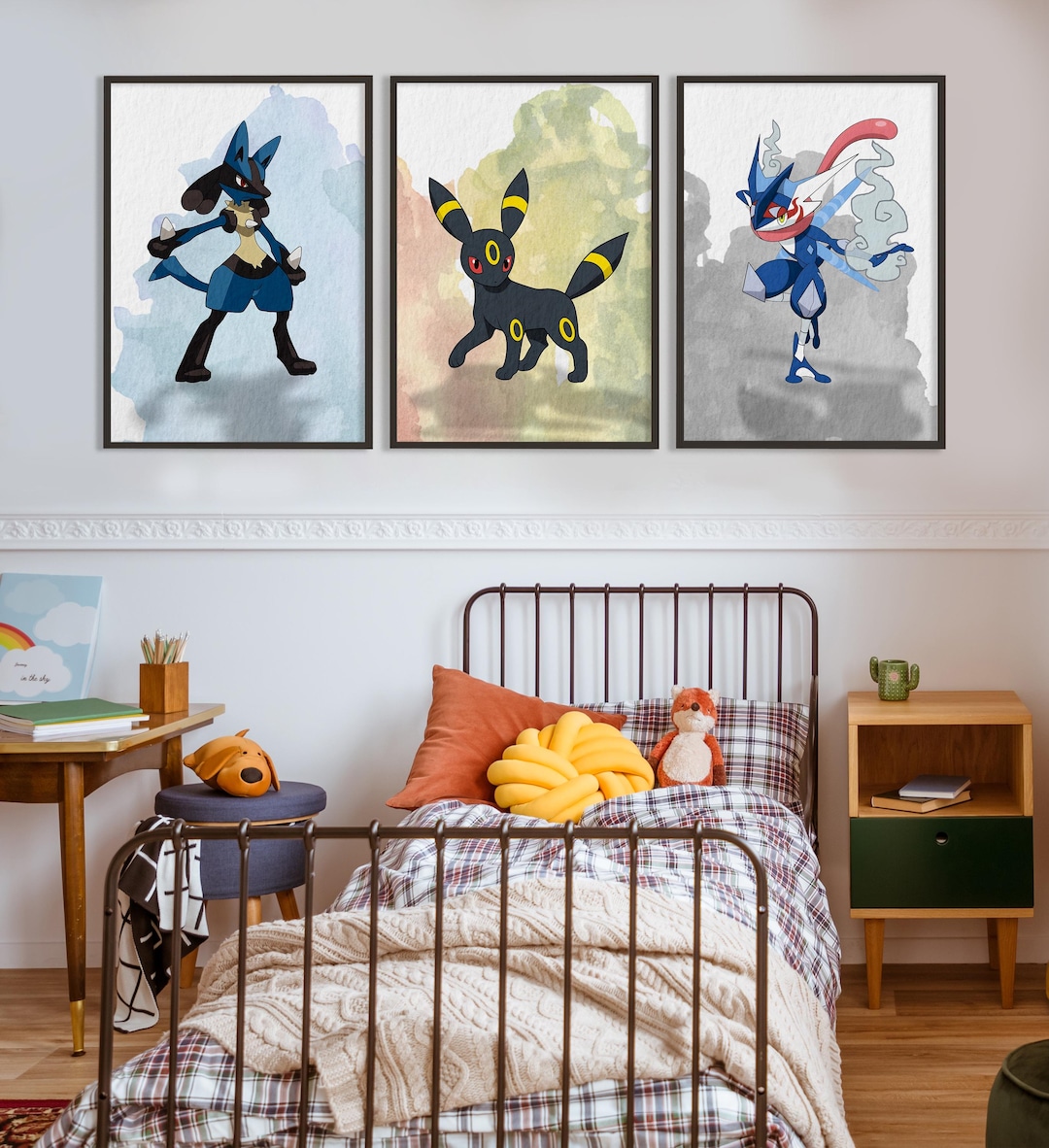 Pokemo Poster Set: Japanese Anime Art, Kids Room Decor (digital ...