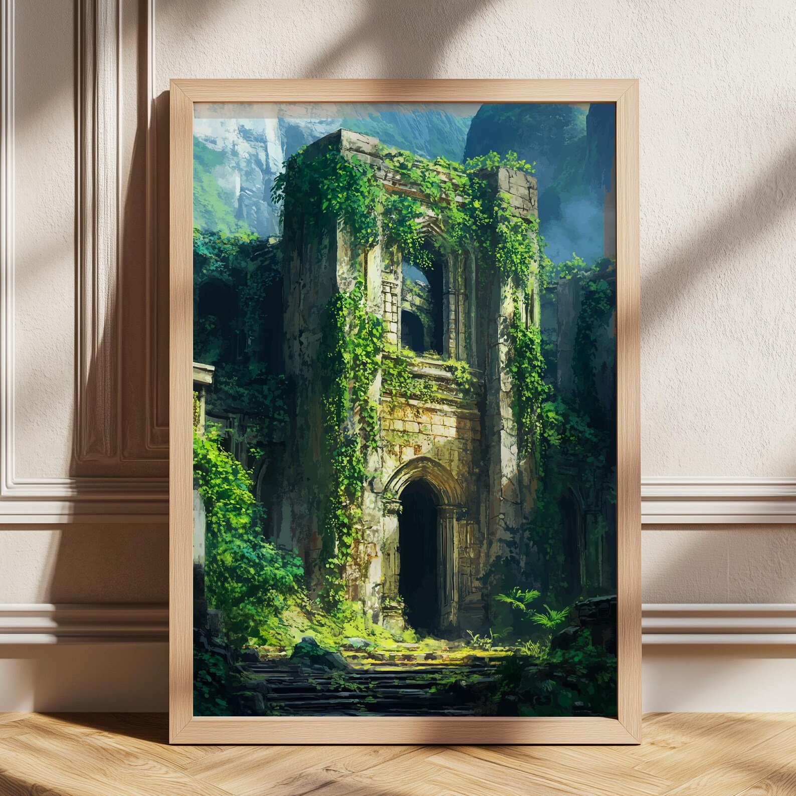 Castle Ruins Art, Ancient Ruins Prints, Misty Castle Ruins Art Prints ...