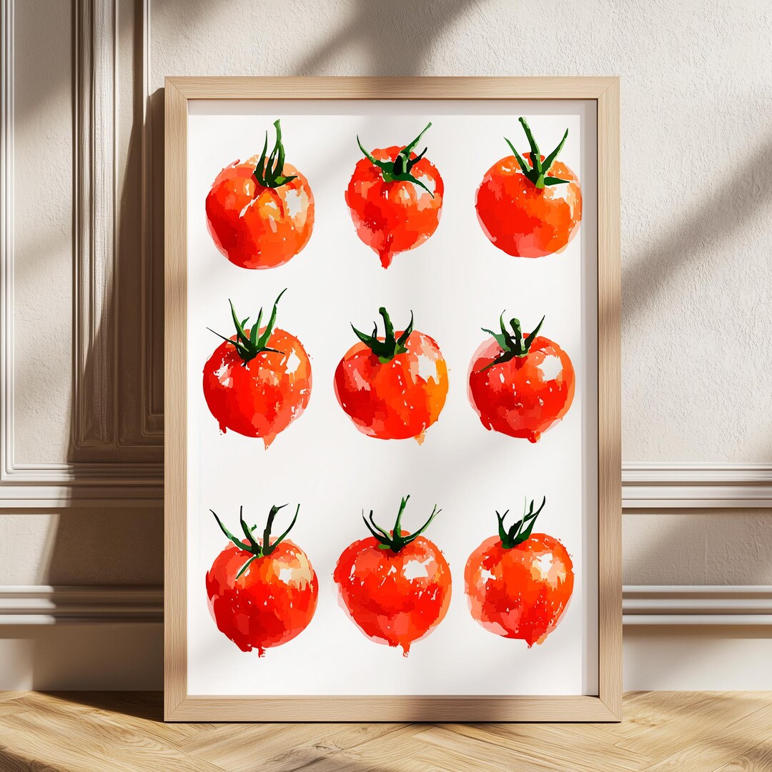 Tomato Poster, Retro Food Art Print, Trendy Tomato Poster, Eclectic ...