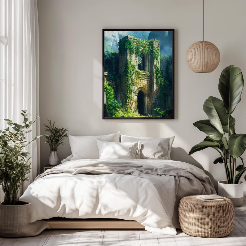 Castle Ruins Art, Ancient Ruins Prints, Misty Castle Ruins Art Prints ...