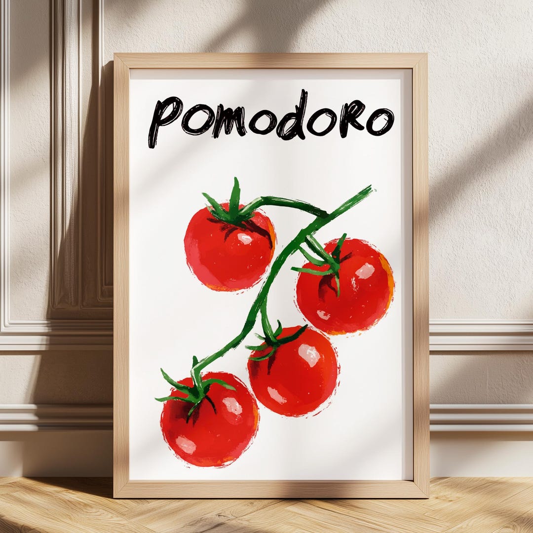 Pomodoro Napoli Wall Art, Cherry Tomato Poster, Food Art Print ...