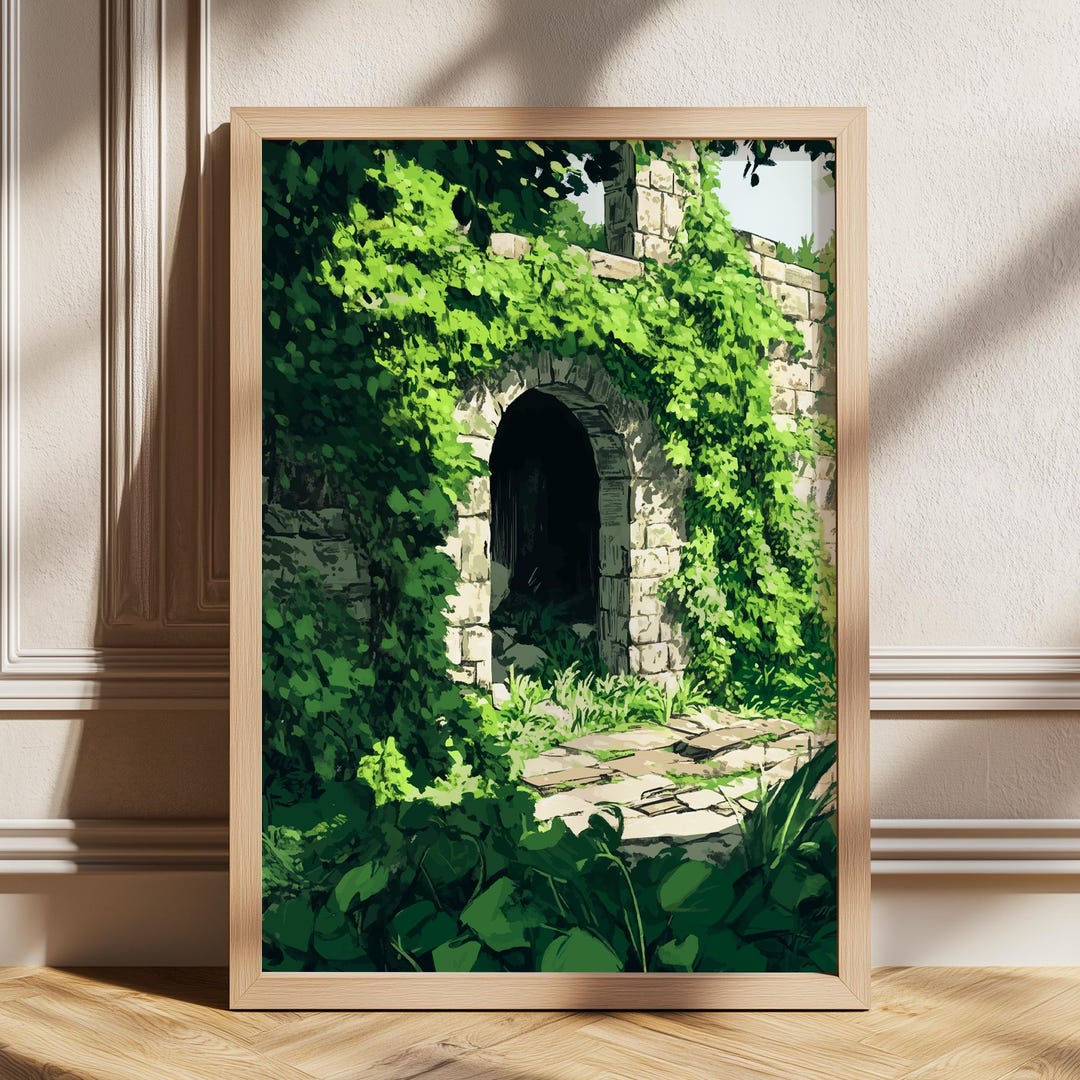 Castle Ruins Art, Ancient Ruins Prints, Misty Castle Ruins Art Prints ...