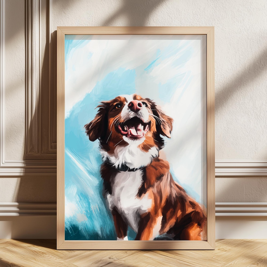 Dog Portrait, Pet Art, Animal Illustration, Dog Wall Art, Pet Lover ...