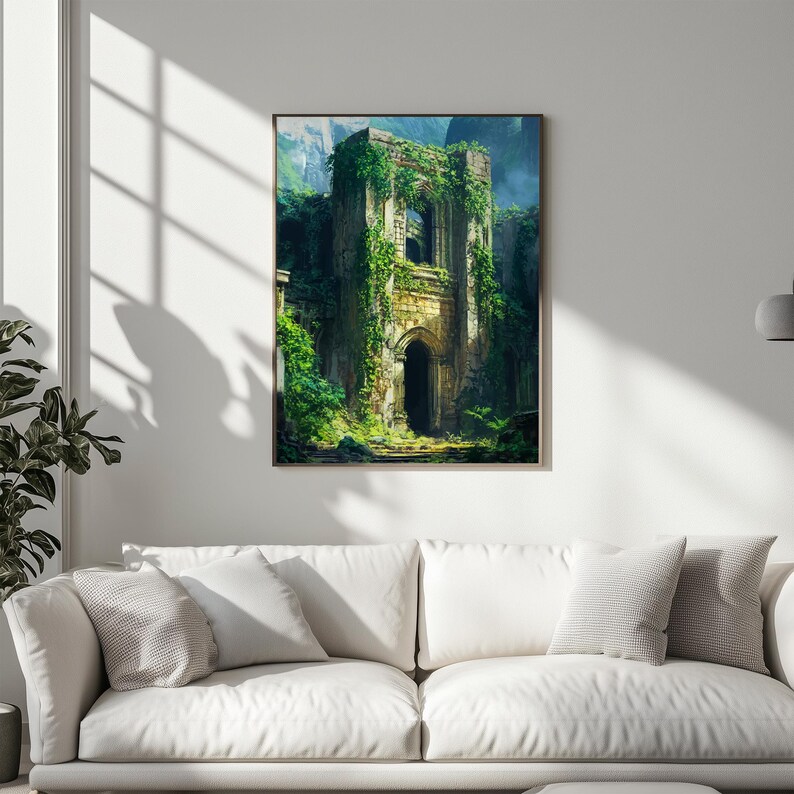 Castle Ruins Art, Ancient Ruins Prints, Misty Castle Ruins Art Prints ...