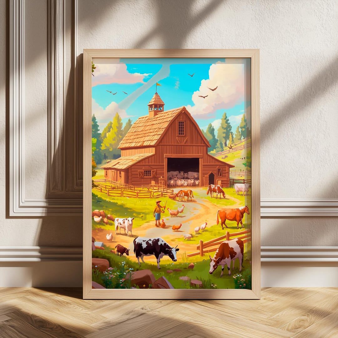 Farmhouse Poster, Retro Prints, Rustic Wall Art, Vintage Farm Poster ...