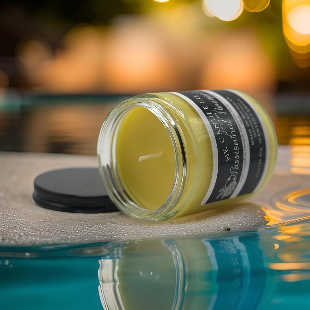 Handmade Tropical Candle - 7 Oz Passionfruit Pineapple Scent - Vegan ...